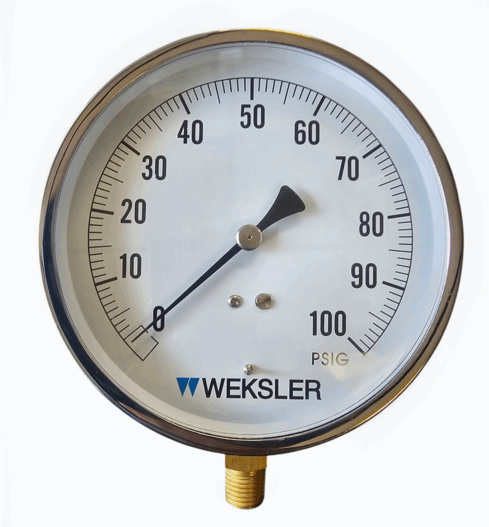 Weksler EA14C Contractor's Pressure Gauge Range: 0-100 PSI ...