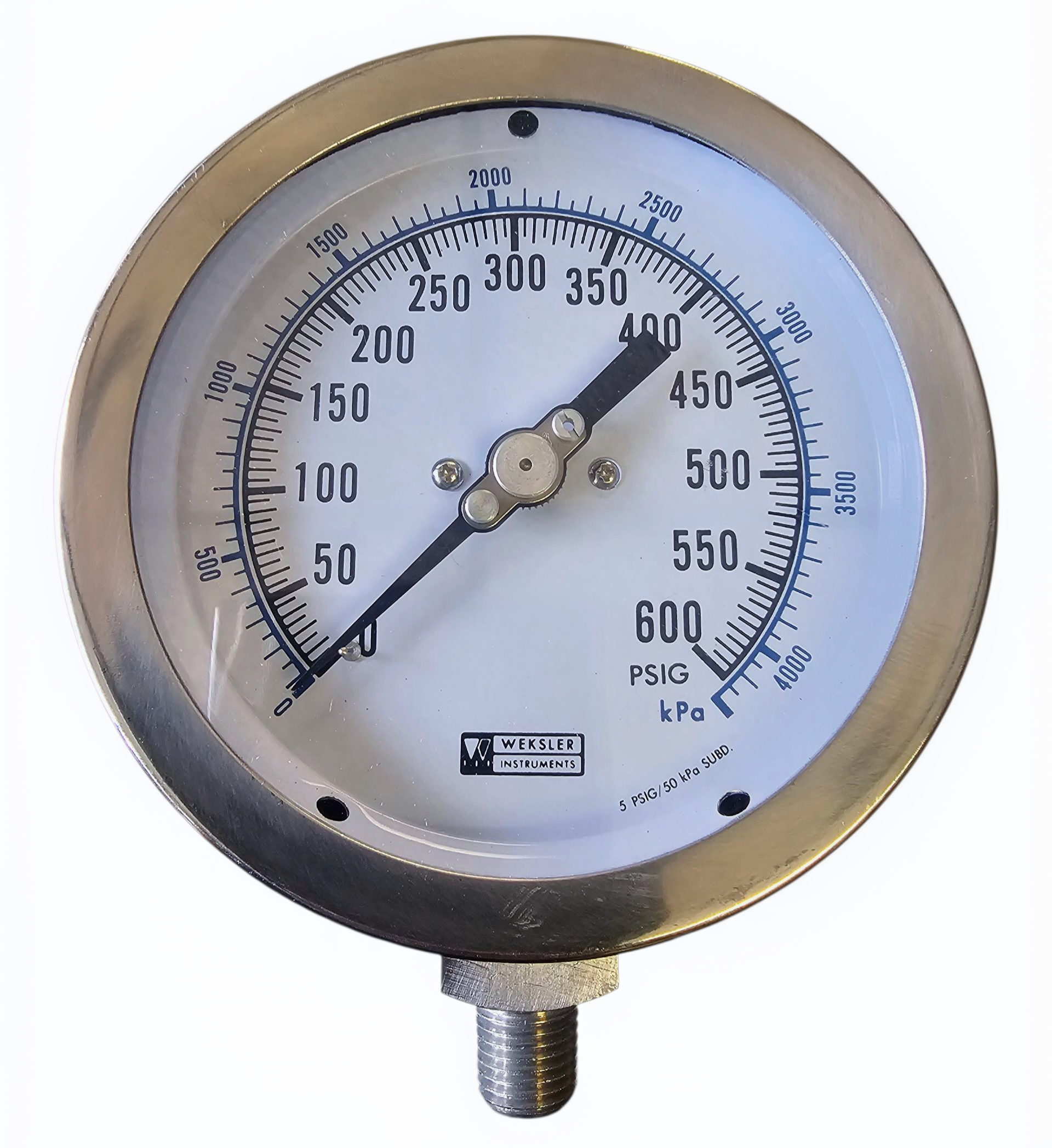 Weksler 4 BA4CYPM4LW Pressure Gauge Range: 0-600 PSI/KPA